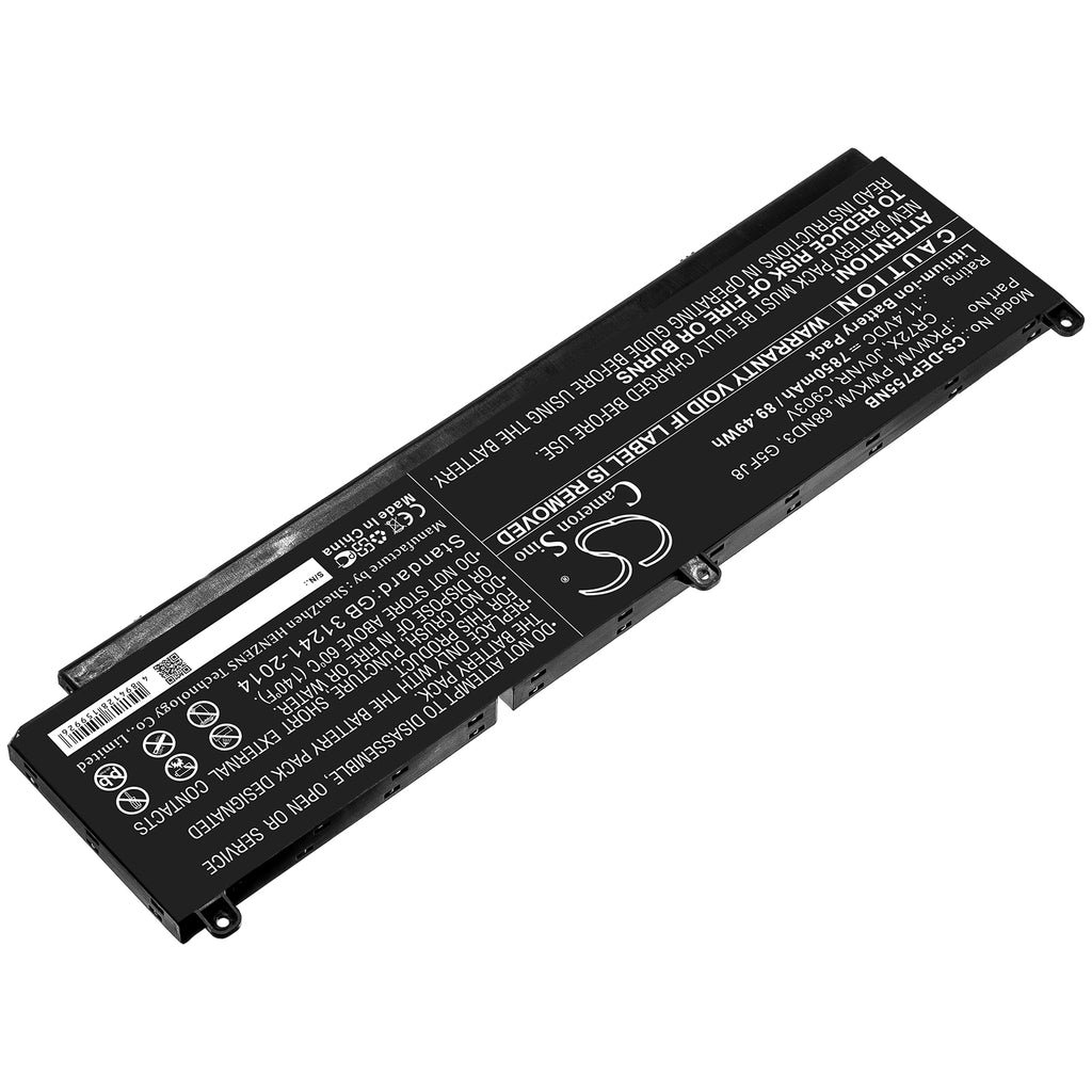 New Replacement 7850mAh Battery for DELL Precision 7550; P/N:68ND3,C90